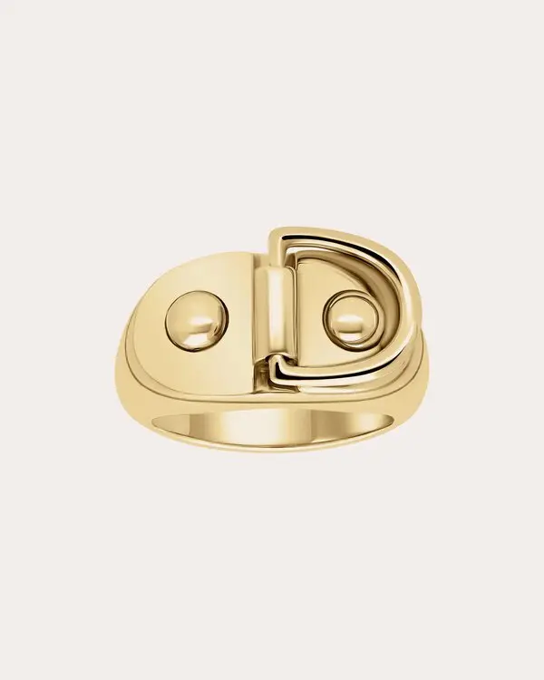 STATEMENT 14k Small Rivet Signet Ring - Gold