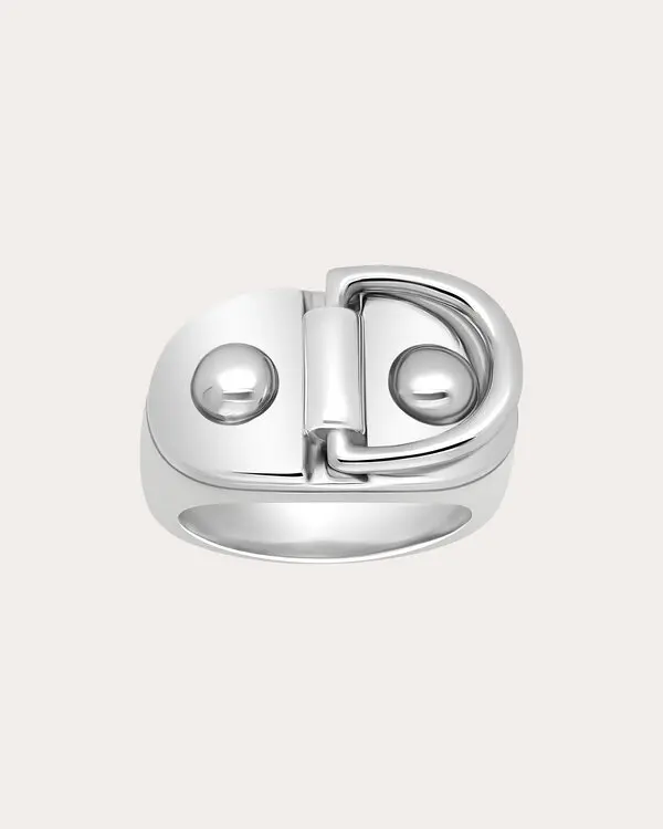 STATEMENT Large Rivet Signet Ring - Silver