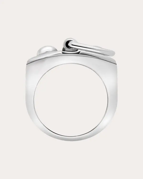 STATEMENT Large Rivet Signet Ring - Silver