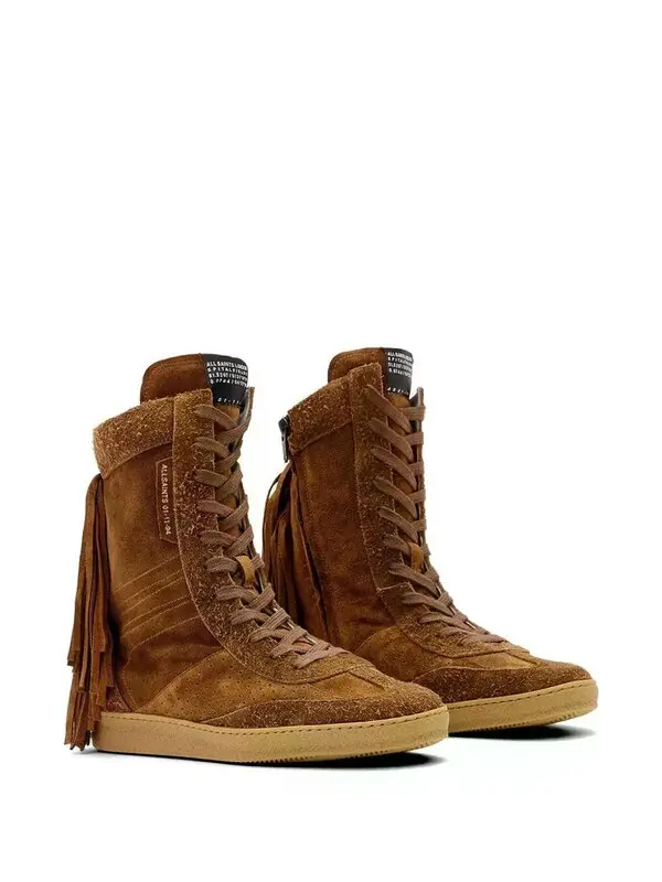ALLSAINTS Louise Fringe-detail Sneakers - Brown