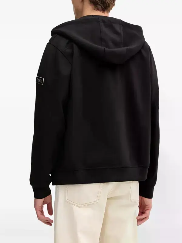 Guess Logo-patch Zip-up Hoodie