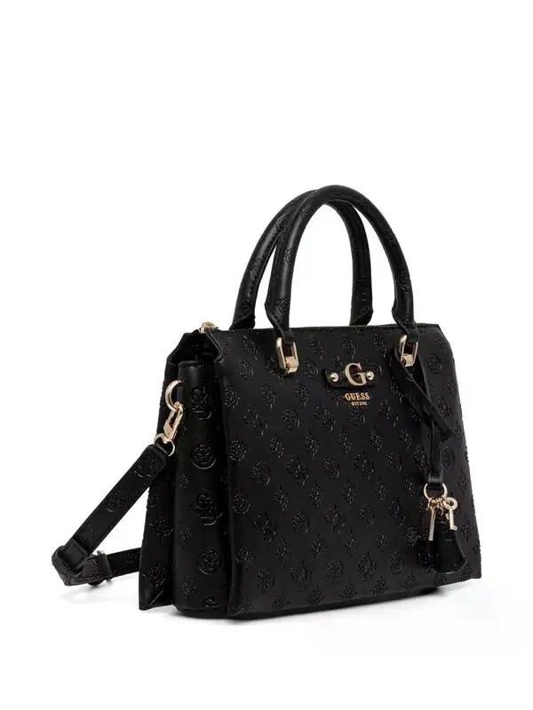 Guess Debossed-logo Charm Tote Bag