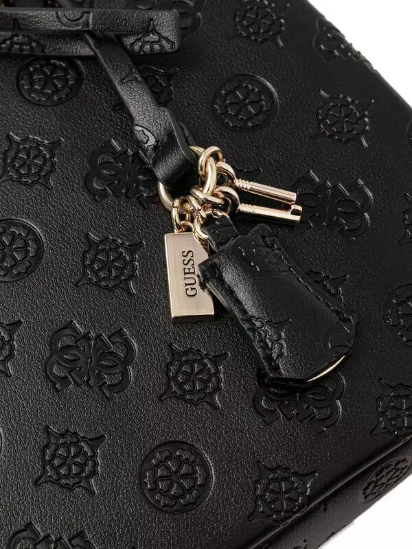 Guess Debossed-logo Charm Tote Bag