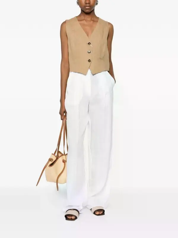 Marella Linen Wide-leg Trousers