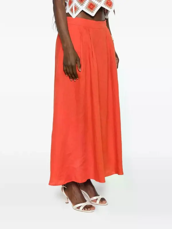Marella Linen Midi Skirt - Orange