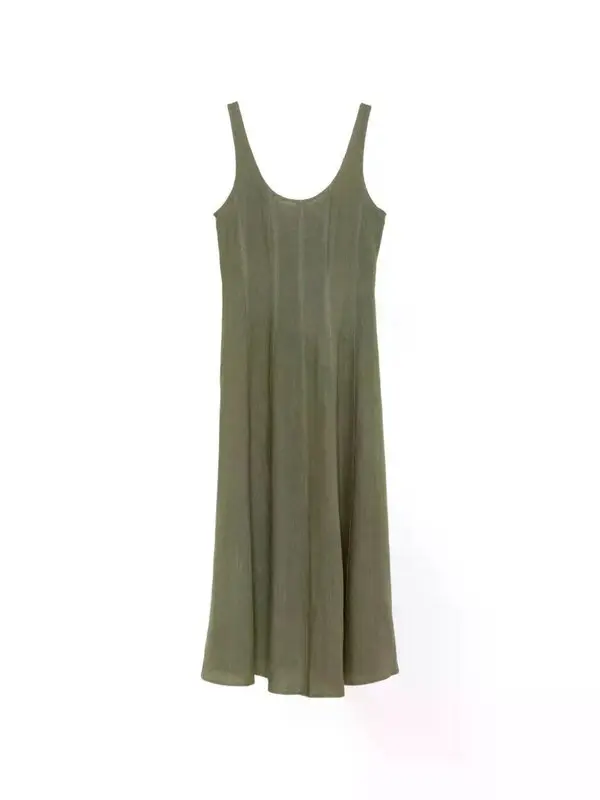 Marella Linen Panelled Dress - Green