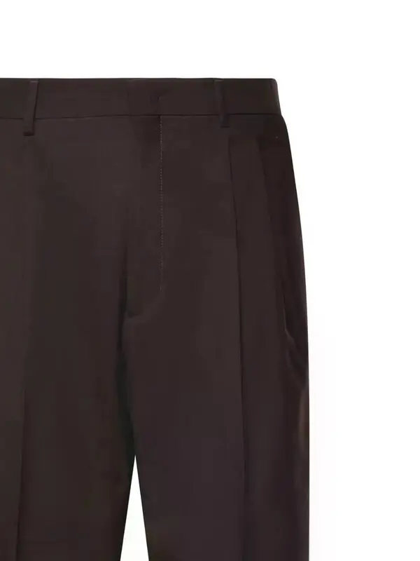 BE ABLE Pleated Straight-leg Trousers - Brown
