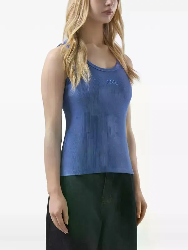 Gcds Logo-embroidered Tank Top - Blue