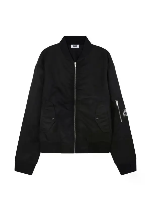 Gcds Logo-patch Bomber Jacket - Black