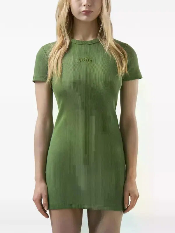 Gcds Logo-detail Mini Dress - Green