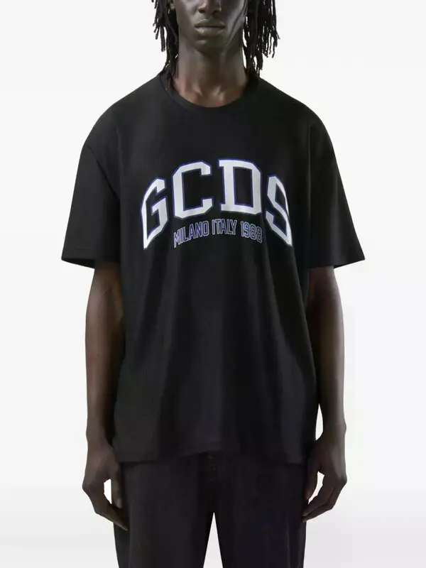 Gcds Logo-print Mesh T-shirt - Black