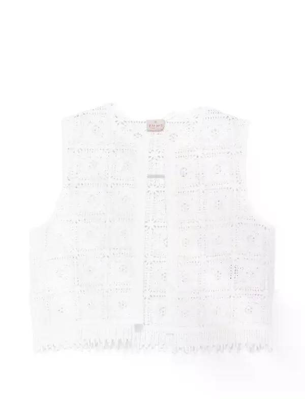 Marella Crochet-knit Fringed Jacket - White