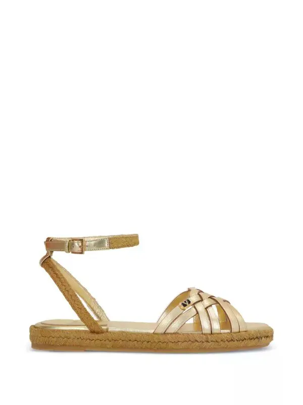 Valentino Garavani Vlogo Signature Flat Espadrilles - Gold