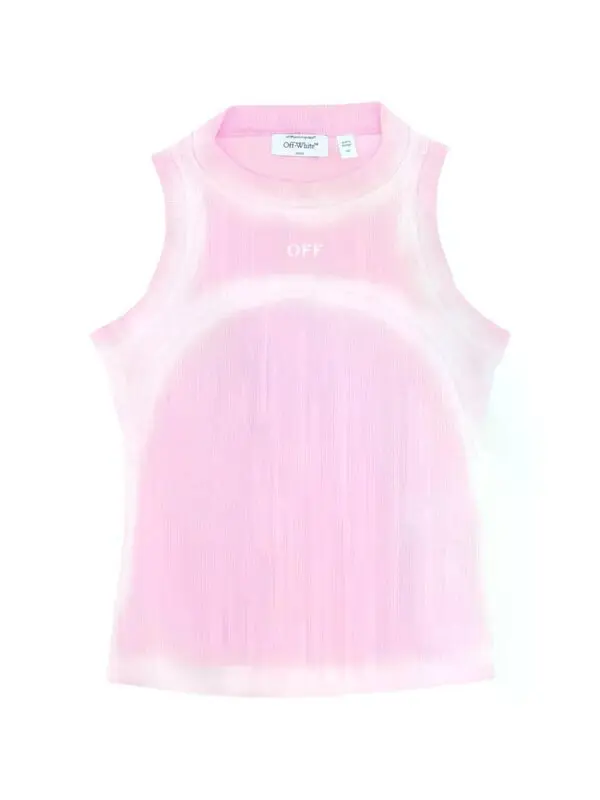 Off-White Spray-effect Ribbed Tank Top - Pink