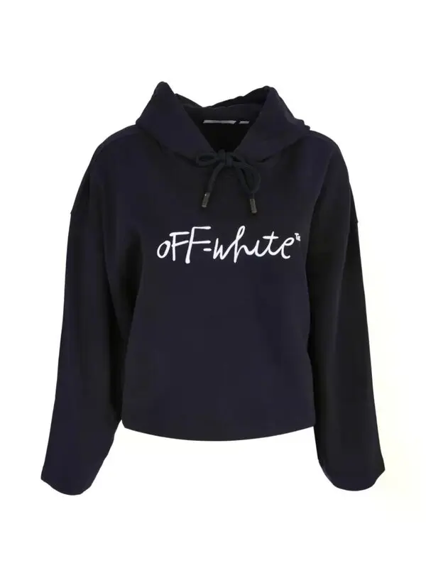 Off-White Logo-embroidered Hoodie - Blue