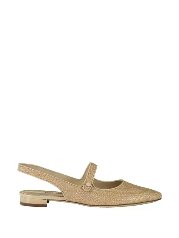Manolo Blahnik Slingback Ballet Flats - Neutrals