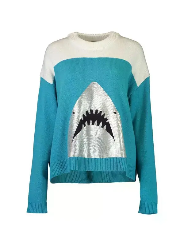 Staud Reyavsequin Shark Sweater - Blue