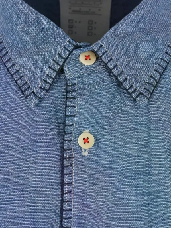 KURO Blanket-stitch Chambray Shirt