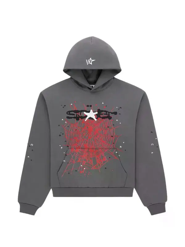 SP5DER Graphic-print Star-motif Hoodie