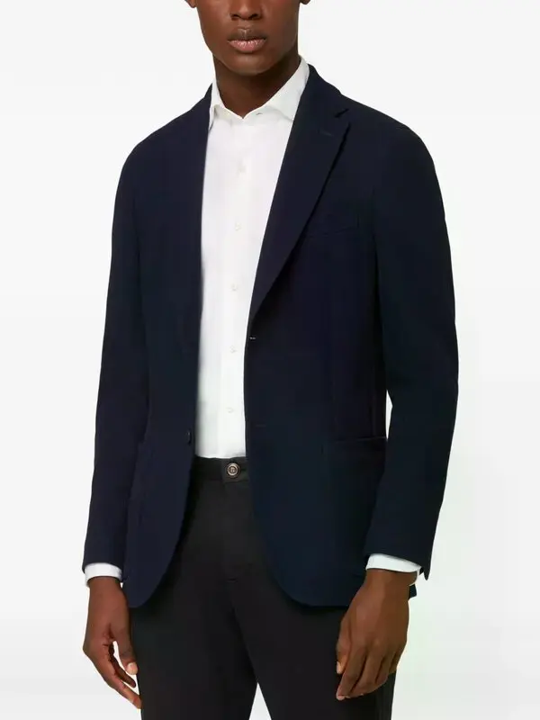 Boggi Milano Buttoned Long-sleeve Blazer - Blue