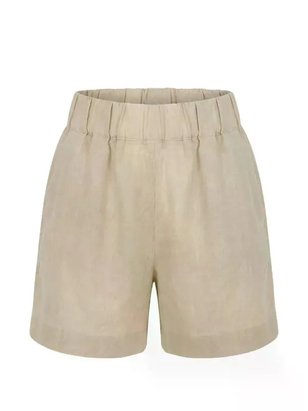 120% Lino Elasticated-waist Linen Shorts
