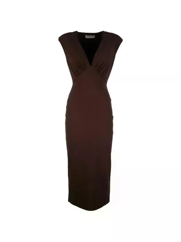 Chiara Boni La Petite Robe Maki V-neck Midi Dress - Brown