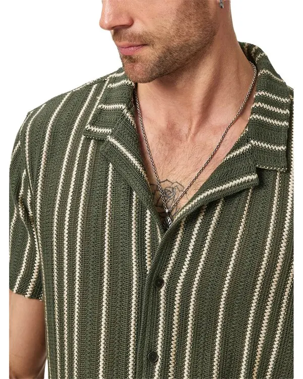 John Varvatos Elias Short Sleeve Vertical Texture Shirt