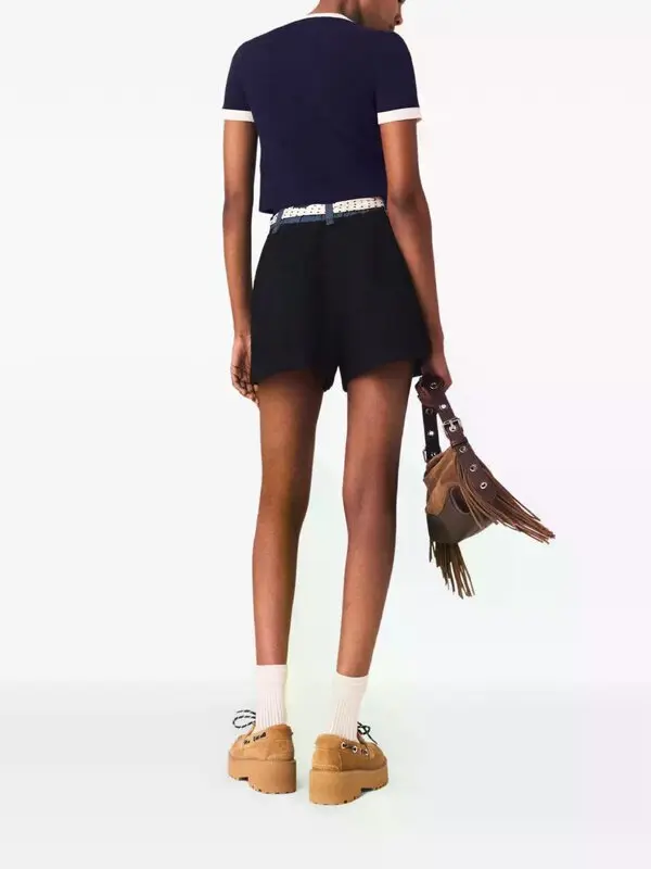 Maje Ribbed Contrast-trim Cropped Cardigan