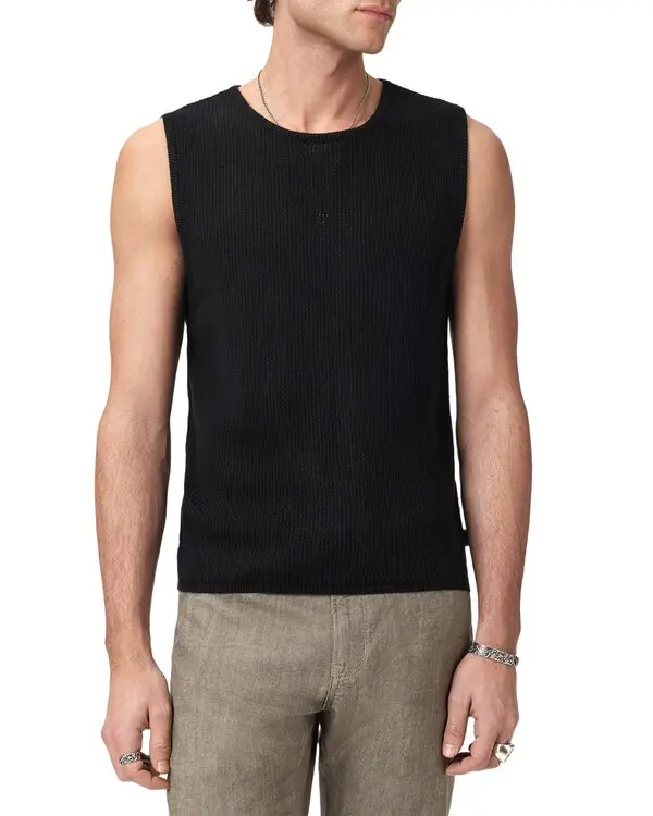 John Varvatos Beaumont Sweater Tank Top - Black
