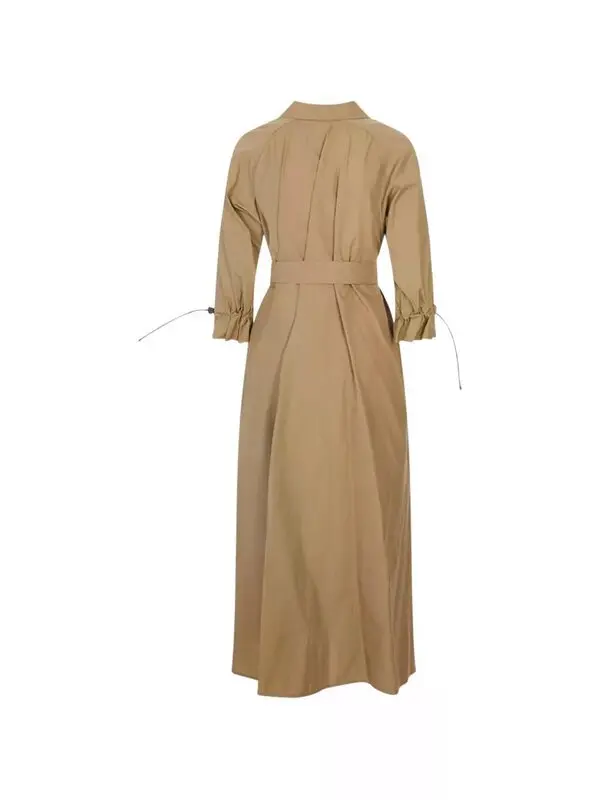 Max Mara Belted Dress With Drawstring Cuffs - Neutrals