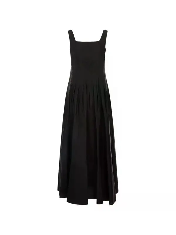 Max Mara Square-neck Pleated Midi Dress - Black