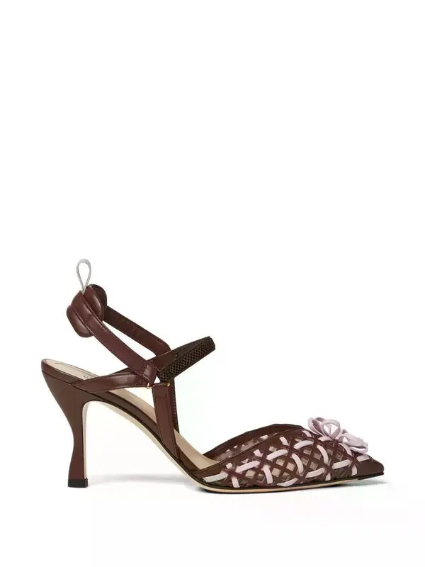 Fendi Colibrì Lite Point-toe Floral Pumps - Brown