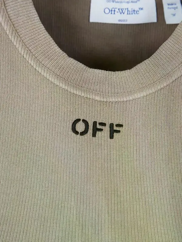 Off-White Logo-print Ribbed Tank Top - Neutrals