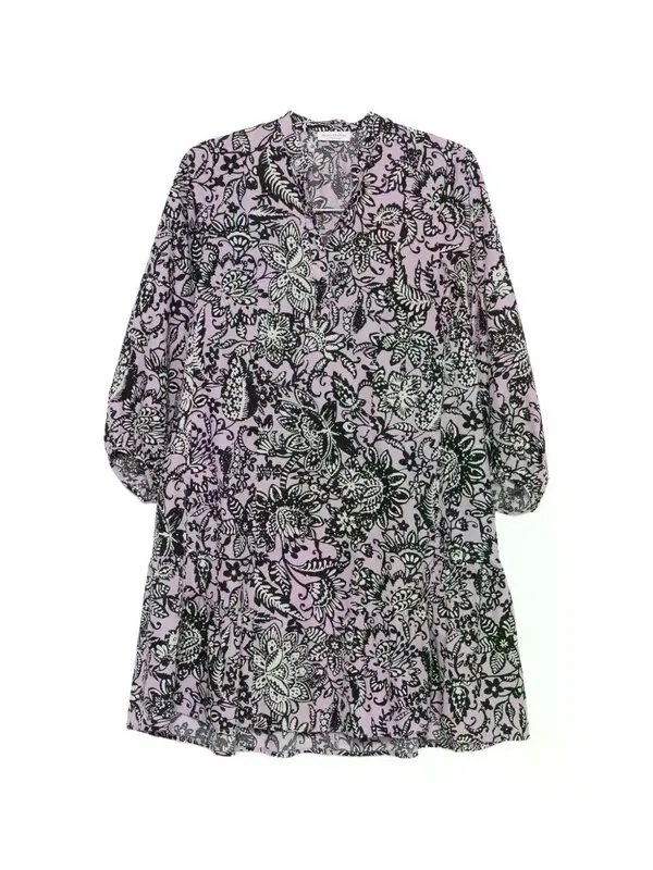 Marc O'polo Floral-print Mini Dress - Purple