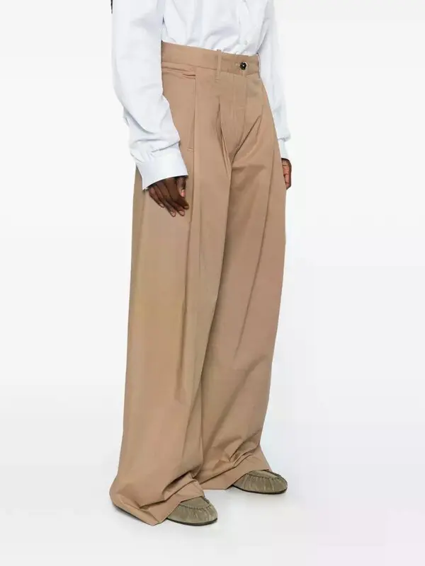 NINE:INTHE:MORNING Pleated Wide-leg Trousers - Neutrals