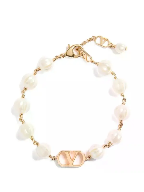 Valentino Garavani Vlogo Signature Beaded Bracelet - Gold