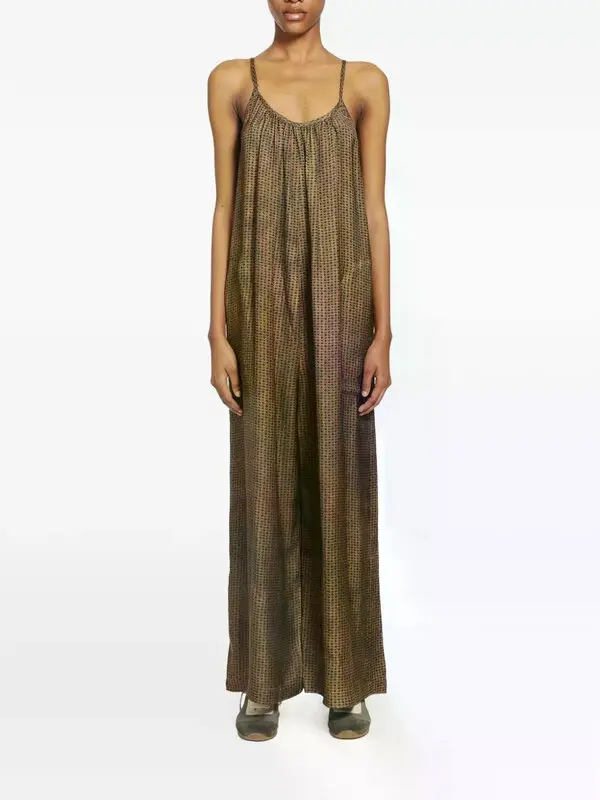UMA WANG Geometric-print Jumpsuit - Neutrals