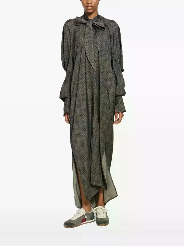 UMA WANG Corey Geometric Print Draped Coat