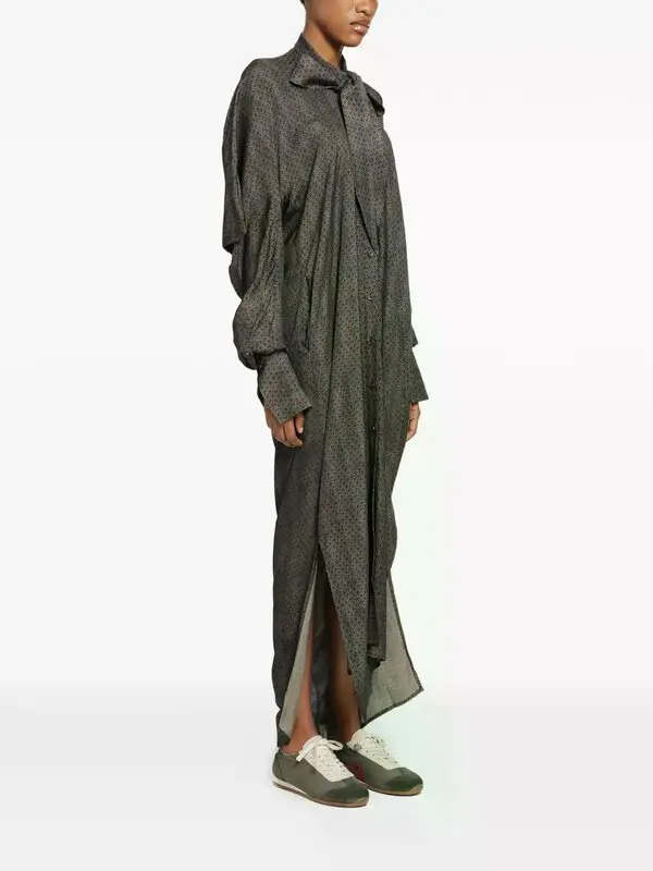 UMA WANG Corey Geometric Print Draped Coat