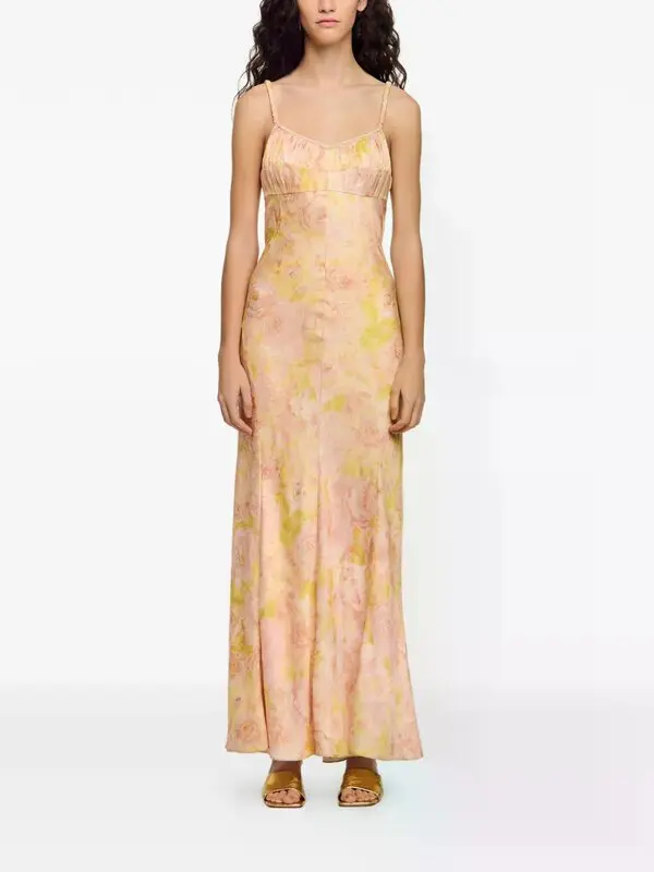 Sandro Floral Print Maxi Dress - Pink