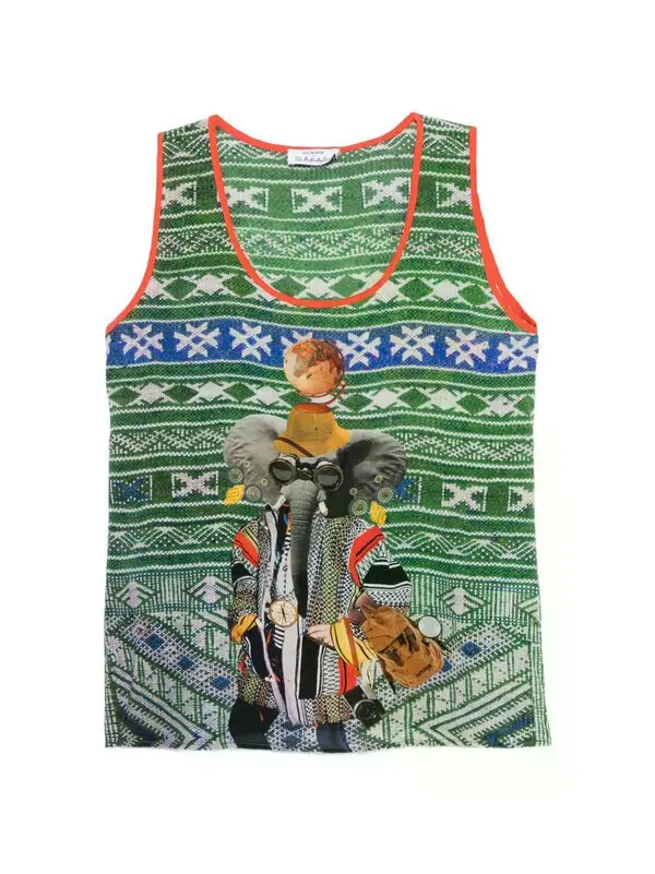 The Artistylist Elephant-print Tank Top - Green