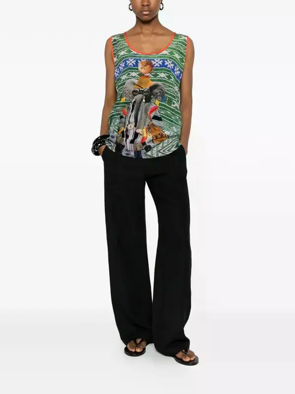 The Artistylist Elephant-print Tank Top