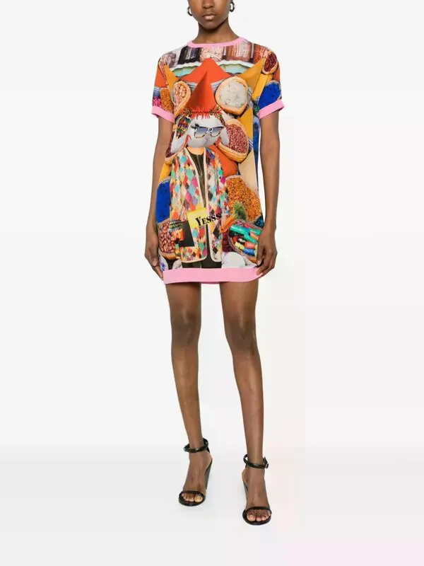 The Artistylist Graphic-print Mini Dress - Orange