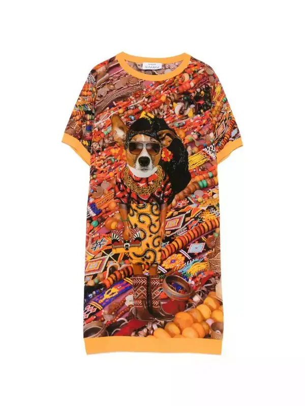 The Artistylist Graphic-print Mini Dress - Orange