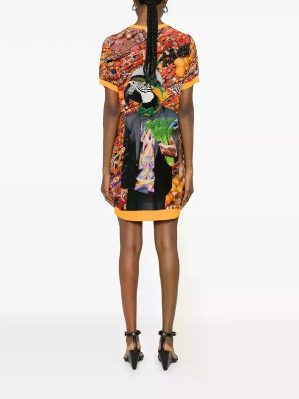 The Artistylist Graphic-print Mini Dress - Orange