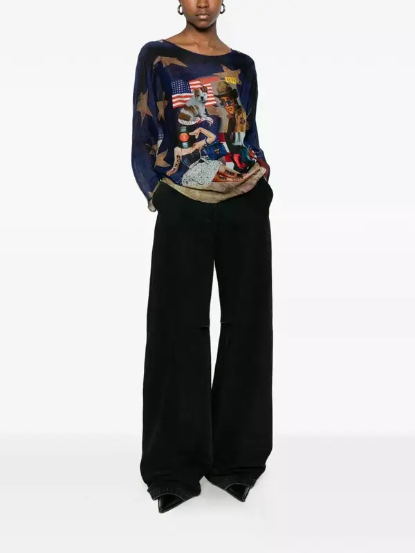 The Artistylist Graphic-print Long-sleeve Blouse