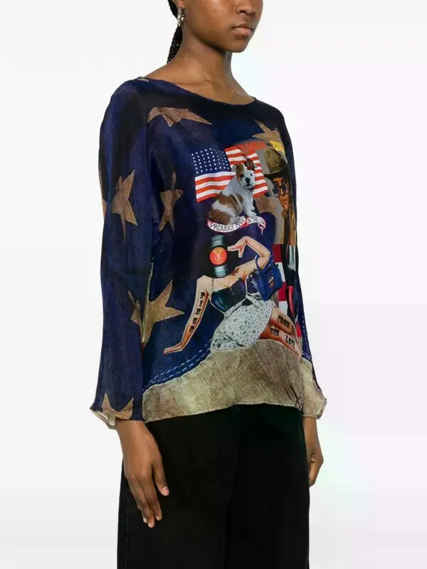 The Artistylist Graphic-print Long-sleeve Blouse
