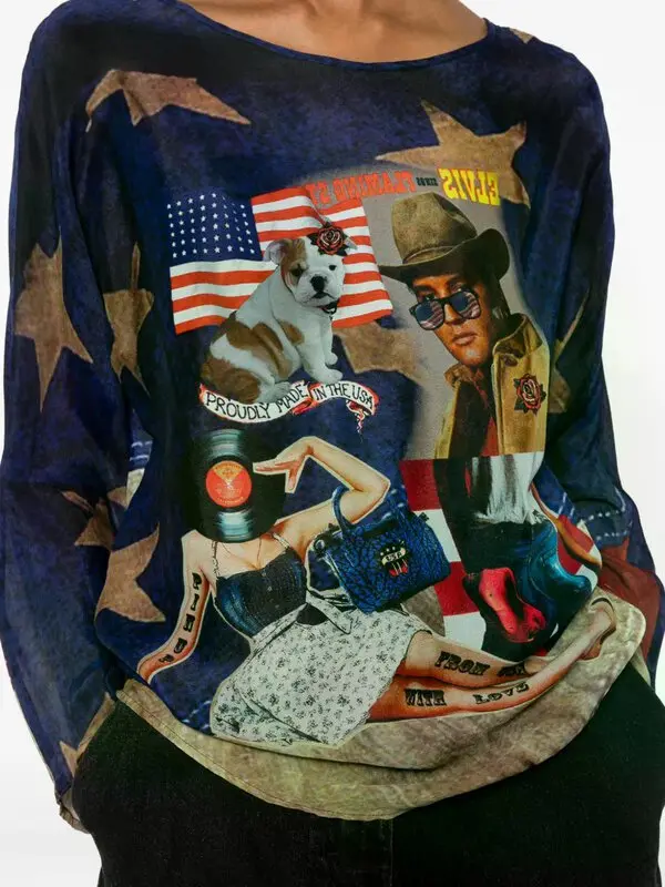 The Artistylist Graphic-print Long-sleeve Blouse