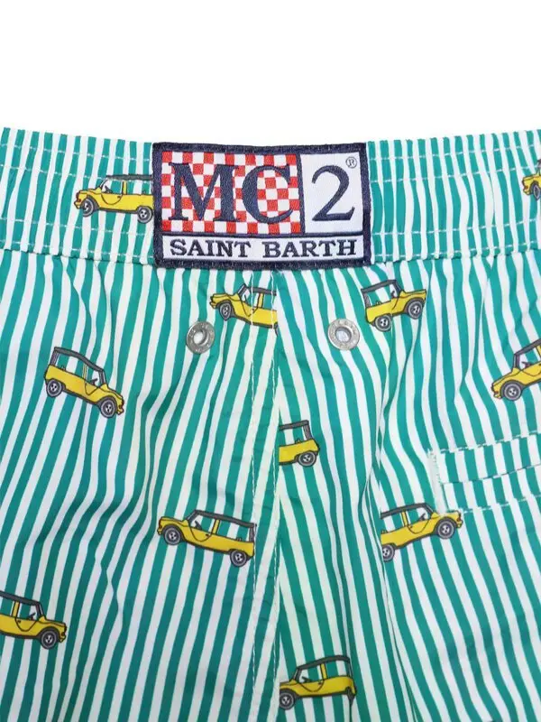 MC2 SAINT BARTH Car Motif Striped Shorts