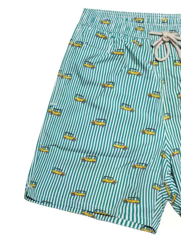 MC2 SAINT BARTH Car Motif Striped Shorts